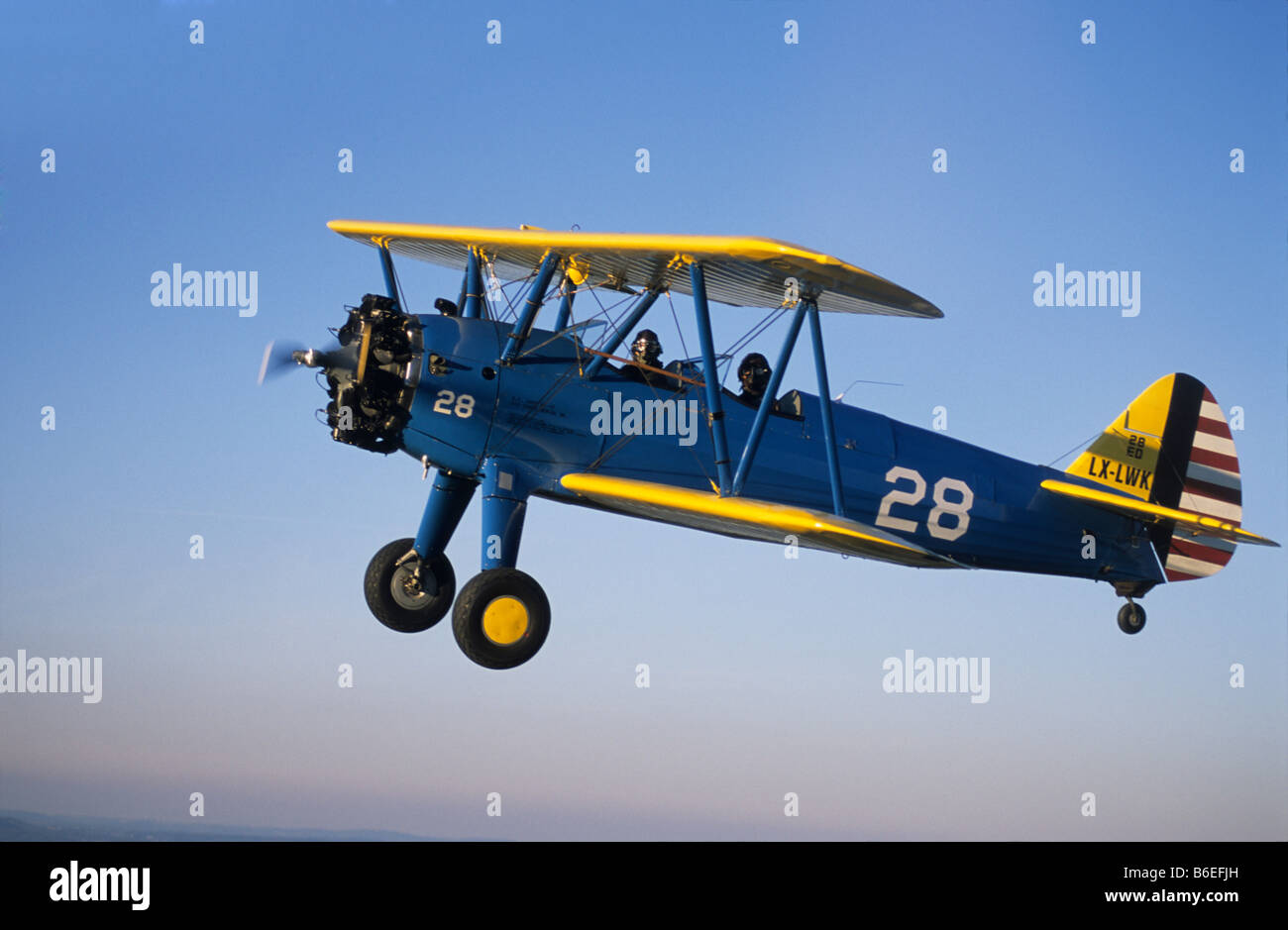 Old american trainer biplane Boeing PT-17 Kaydet / Stearman model 75 in ...