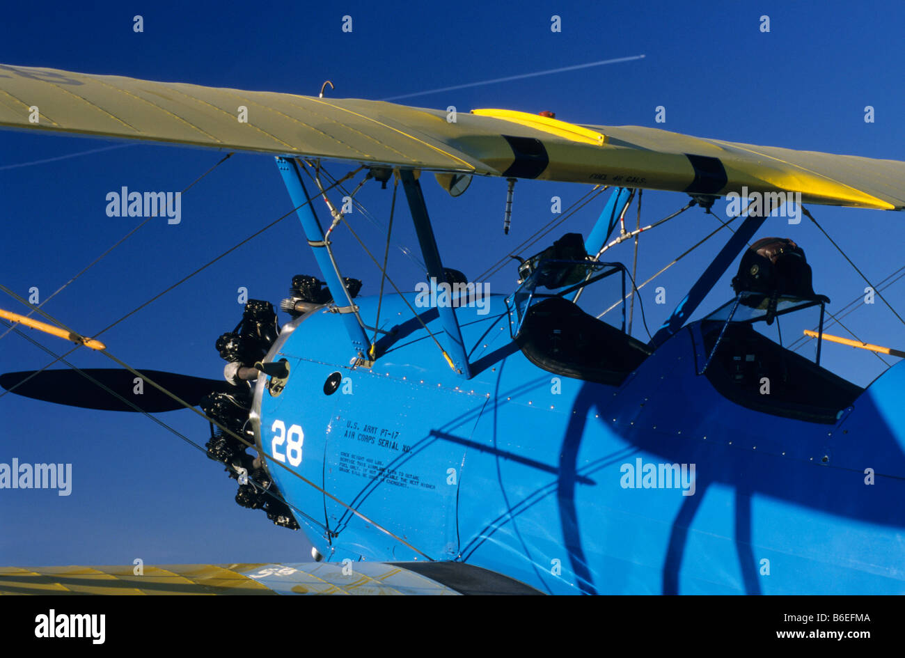 Old american trainer biplane Boeing PT-17 Kaydet / Stearman model 75 ...