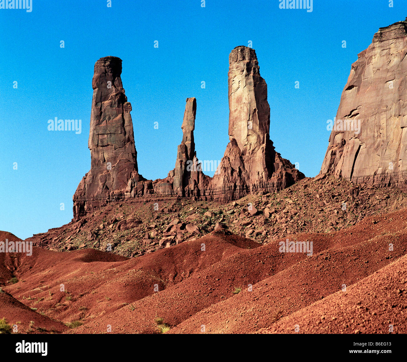 The Three Sisters from the road to John Ford's Point in Monument Valley ...