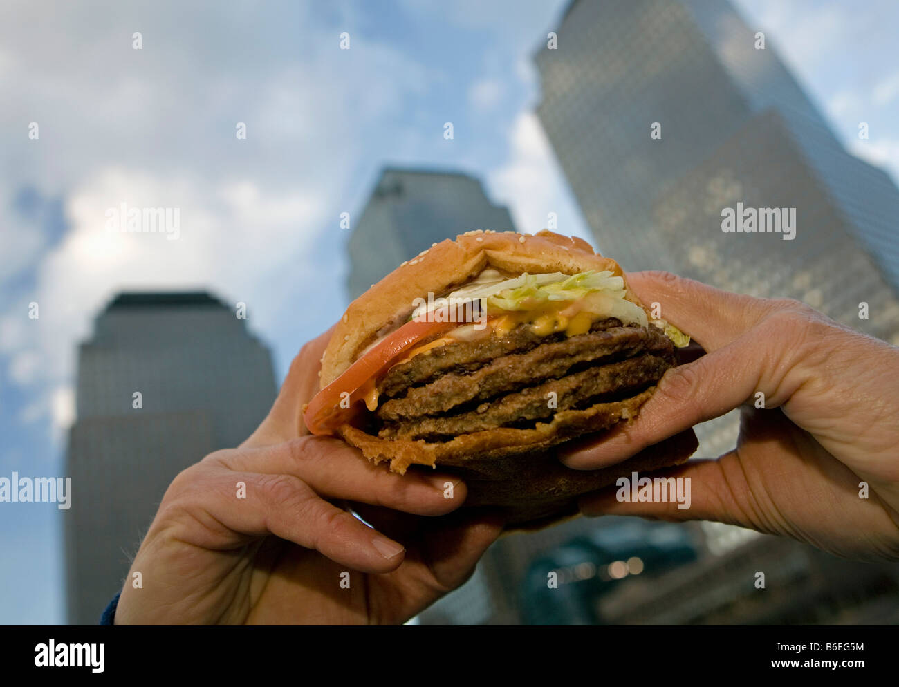 Triple hamburger hi-res stock photography and images - Alamy