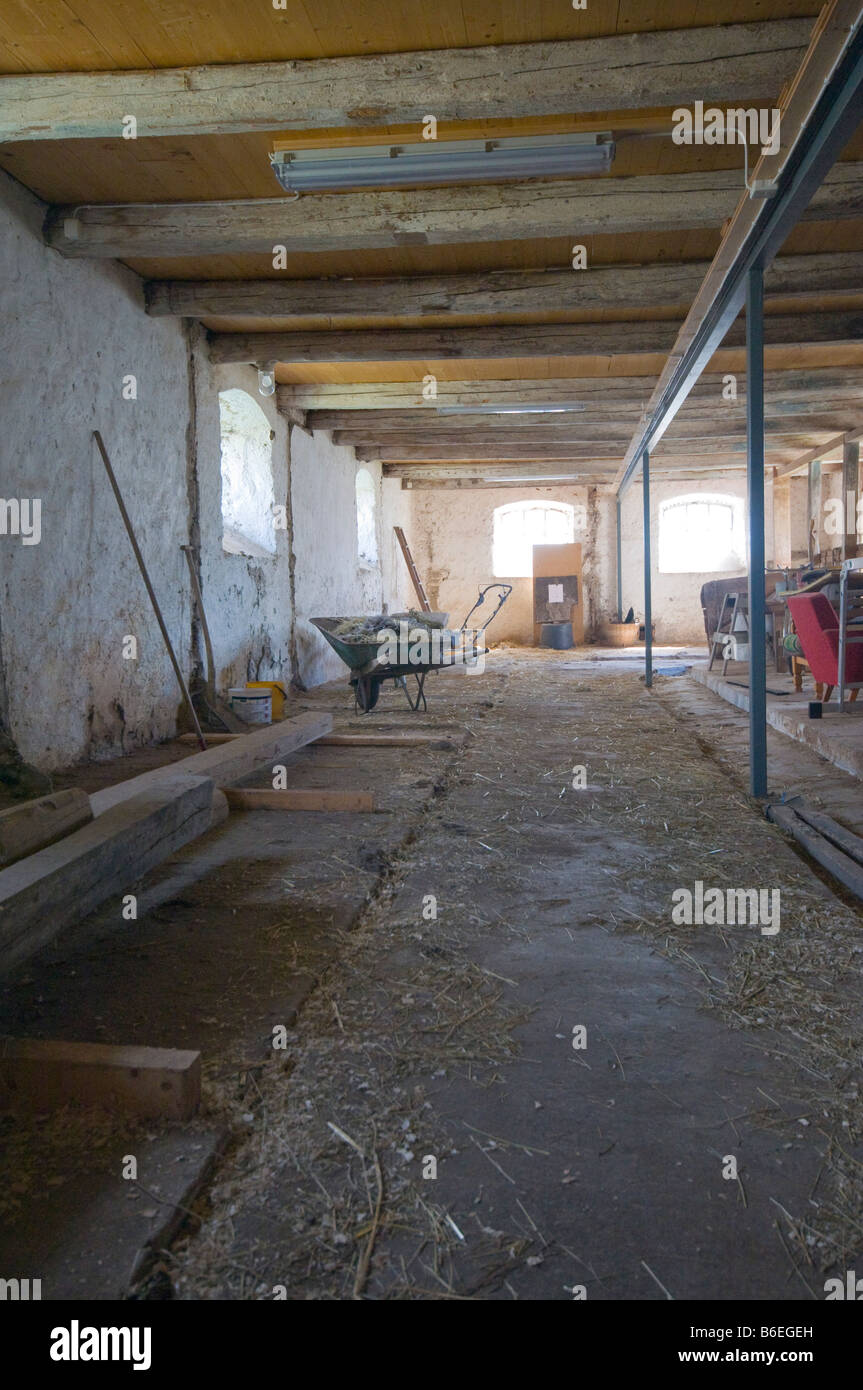 Inside a barn Stock Photo - Alamy