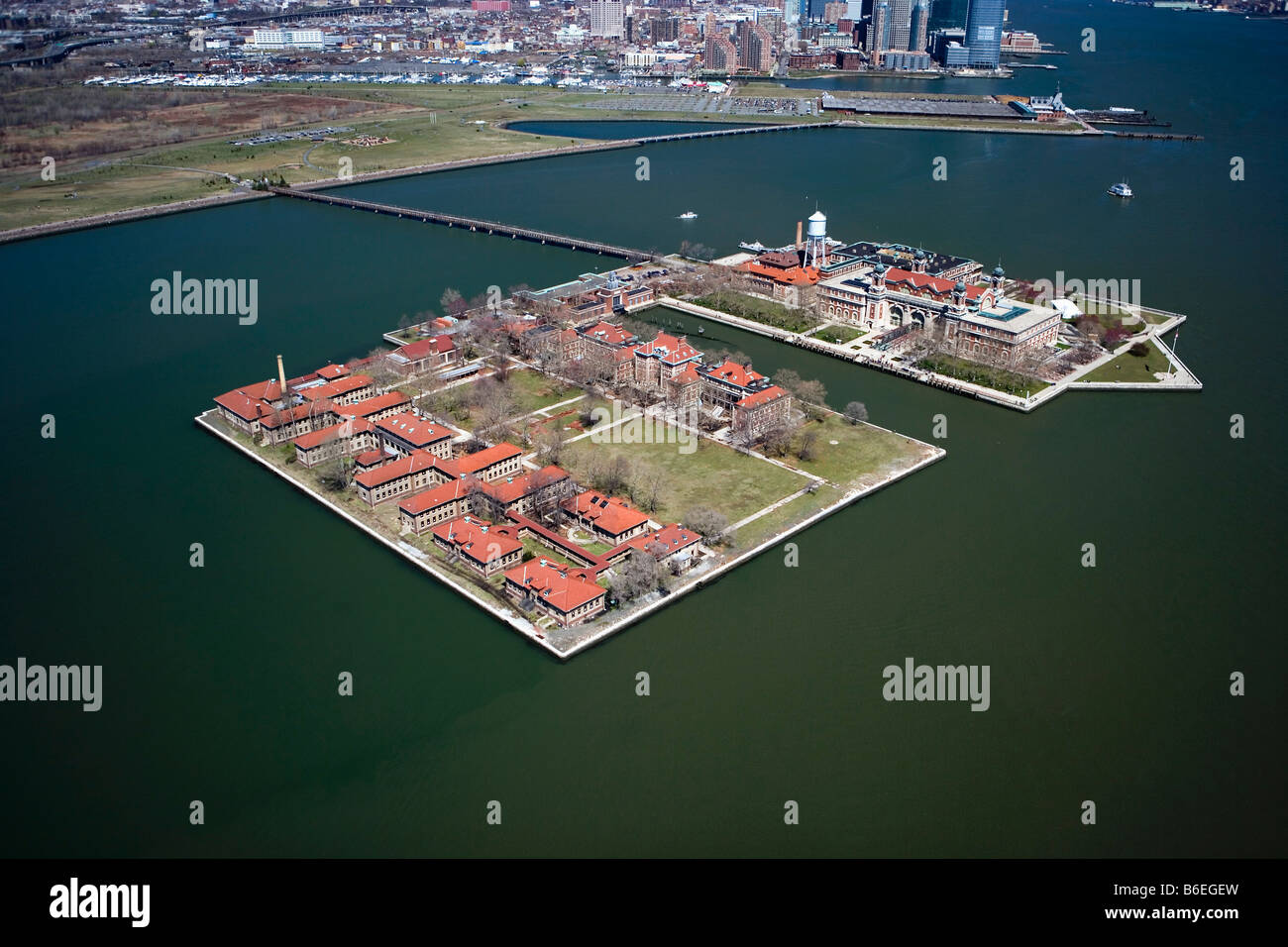Aerial image ellis island hi-res stock photography and images - Alamy