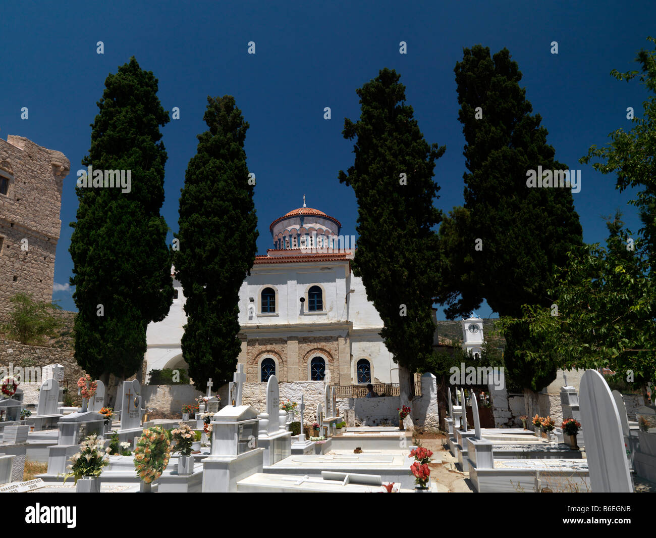 Metamorphosis Church and Graveyard Pythagorion Samos Greece Stock Photo ...