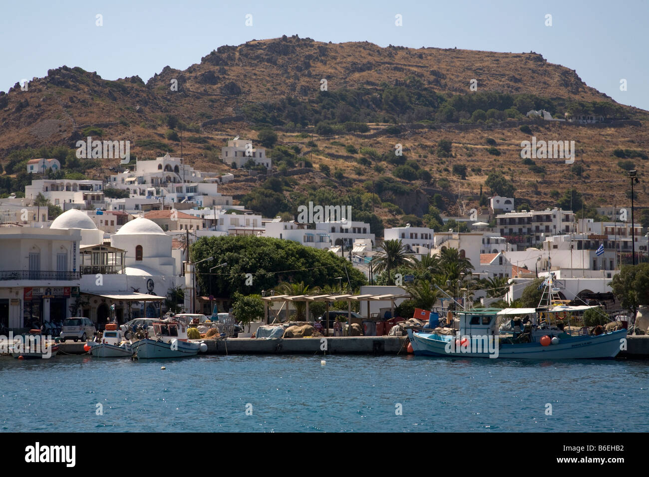 Fishing Boats Skala Patmos Greece Stock Photo - Alamy