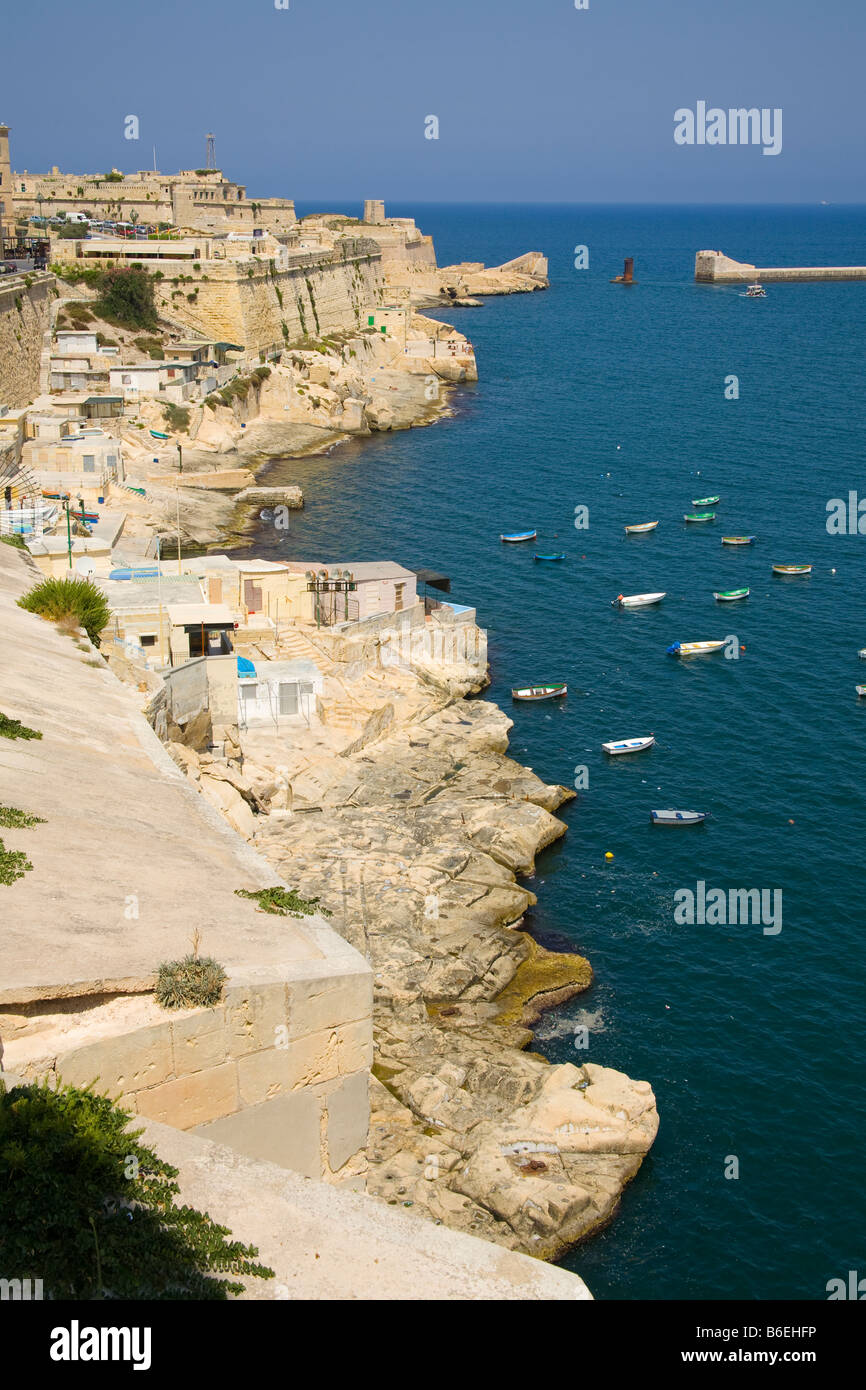 View of coastline and Fort Elmo, Valletta, Malta Stock Photo - Alamy