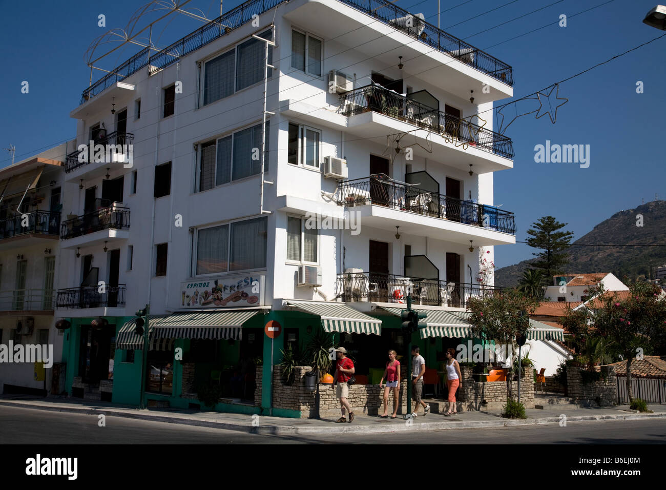 Street Scene Vathy Samos Greece Stock Photo - Alamy