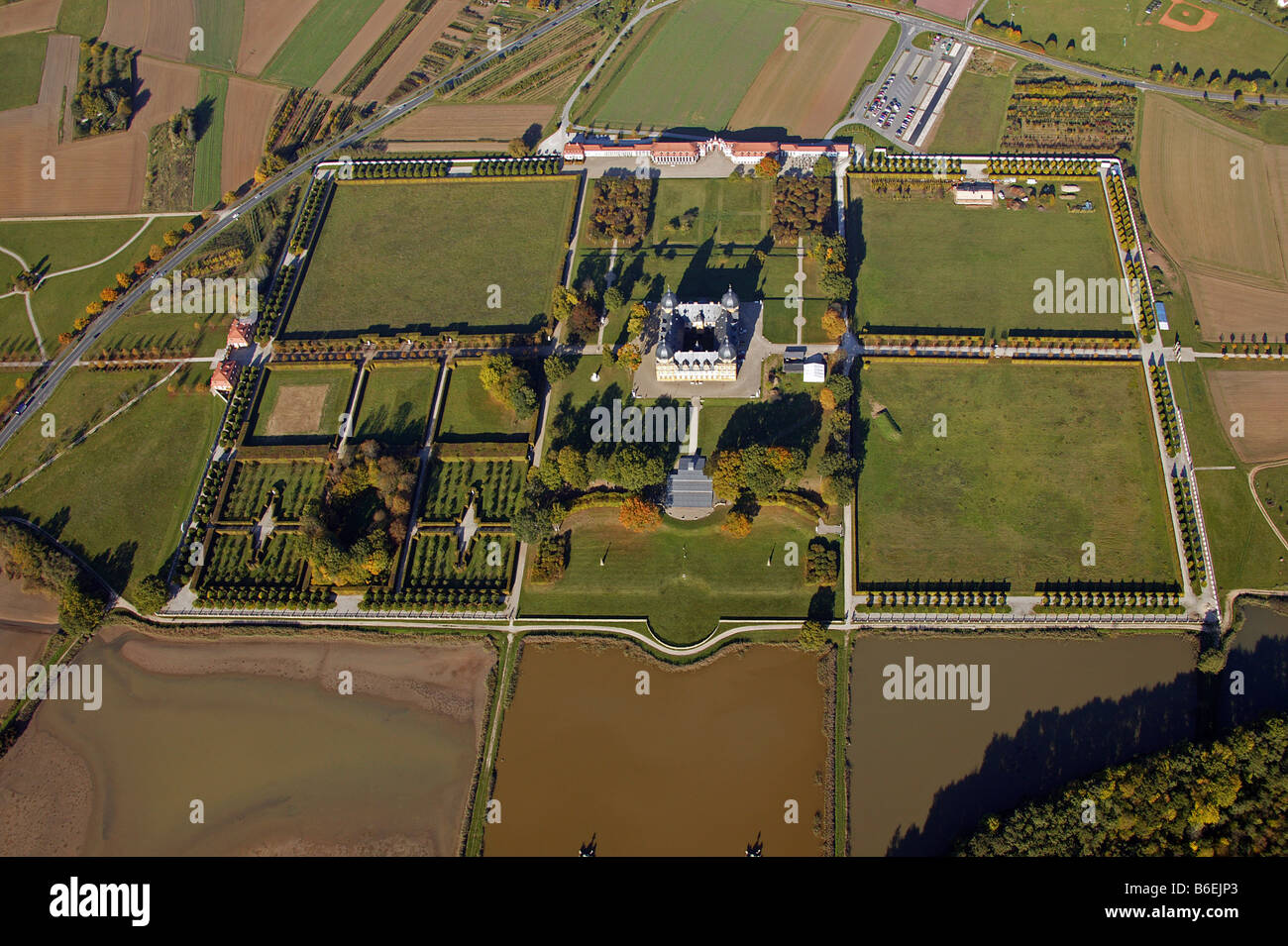 Aerial view, Schloss Seehof Palace, Bamberg, Franconia, Bavaria ...