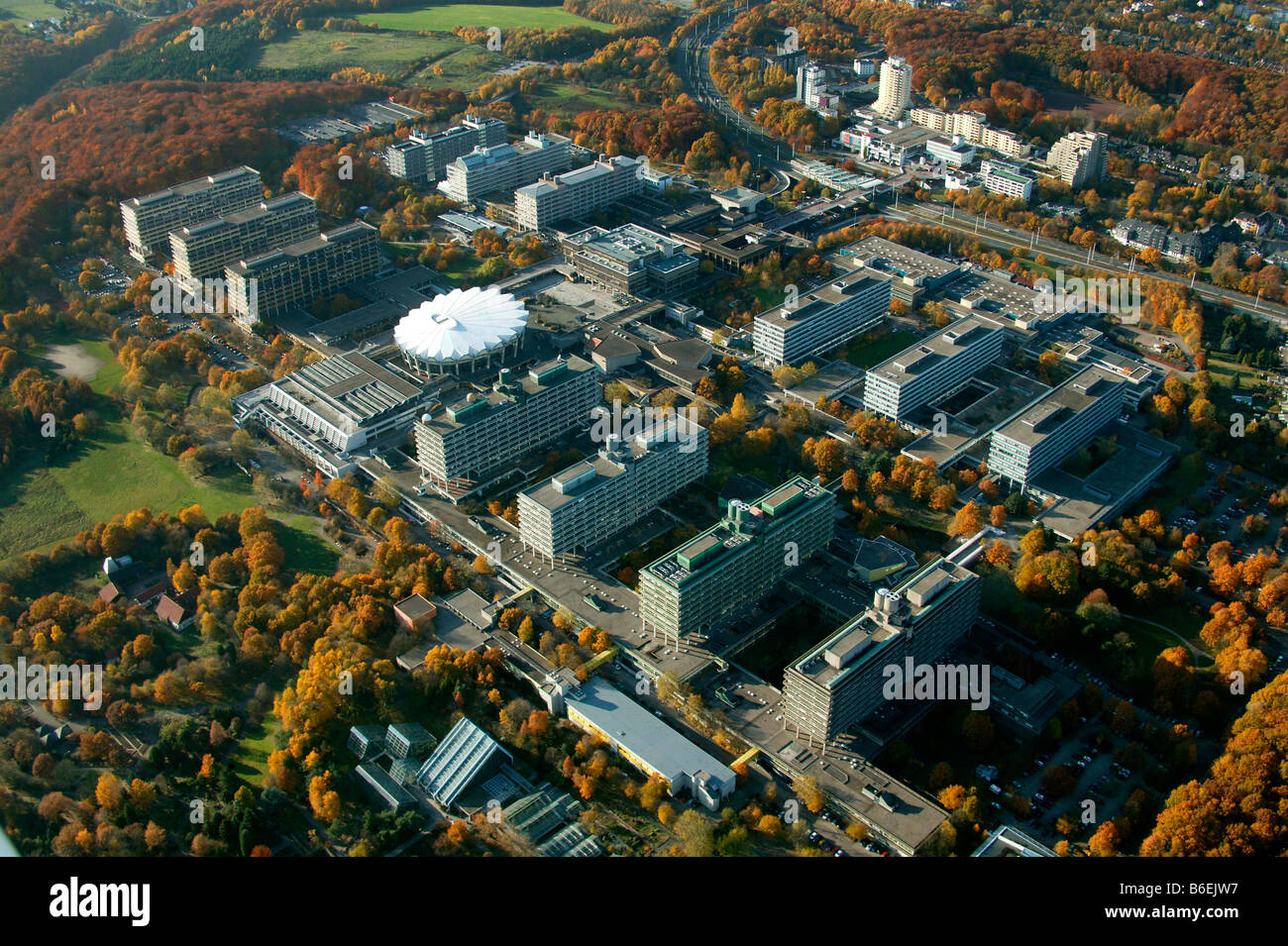 Aerial photograph, Ruhr University, Bochum, Ruhr Area, North Rhine ...