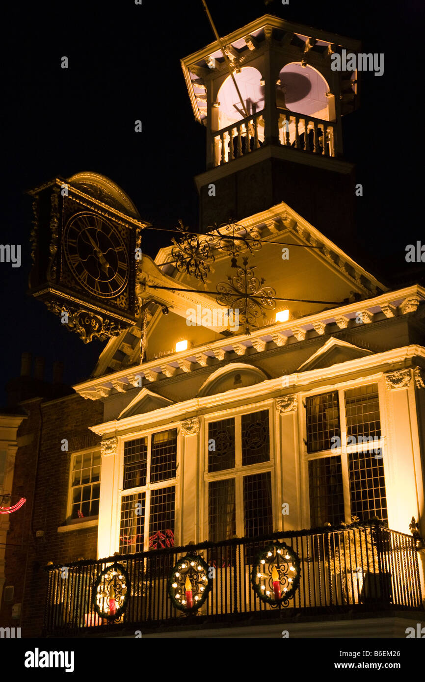 The Guildhall Clock Tower decorated for Christmas. Guildford, Surrey ...