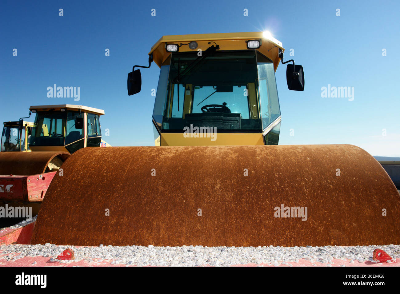 a bulldozer at a building site Stock Photo - Alamy