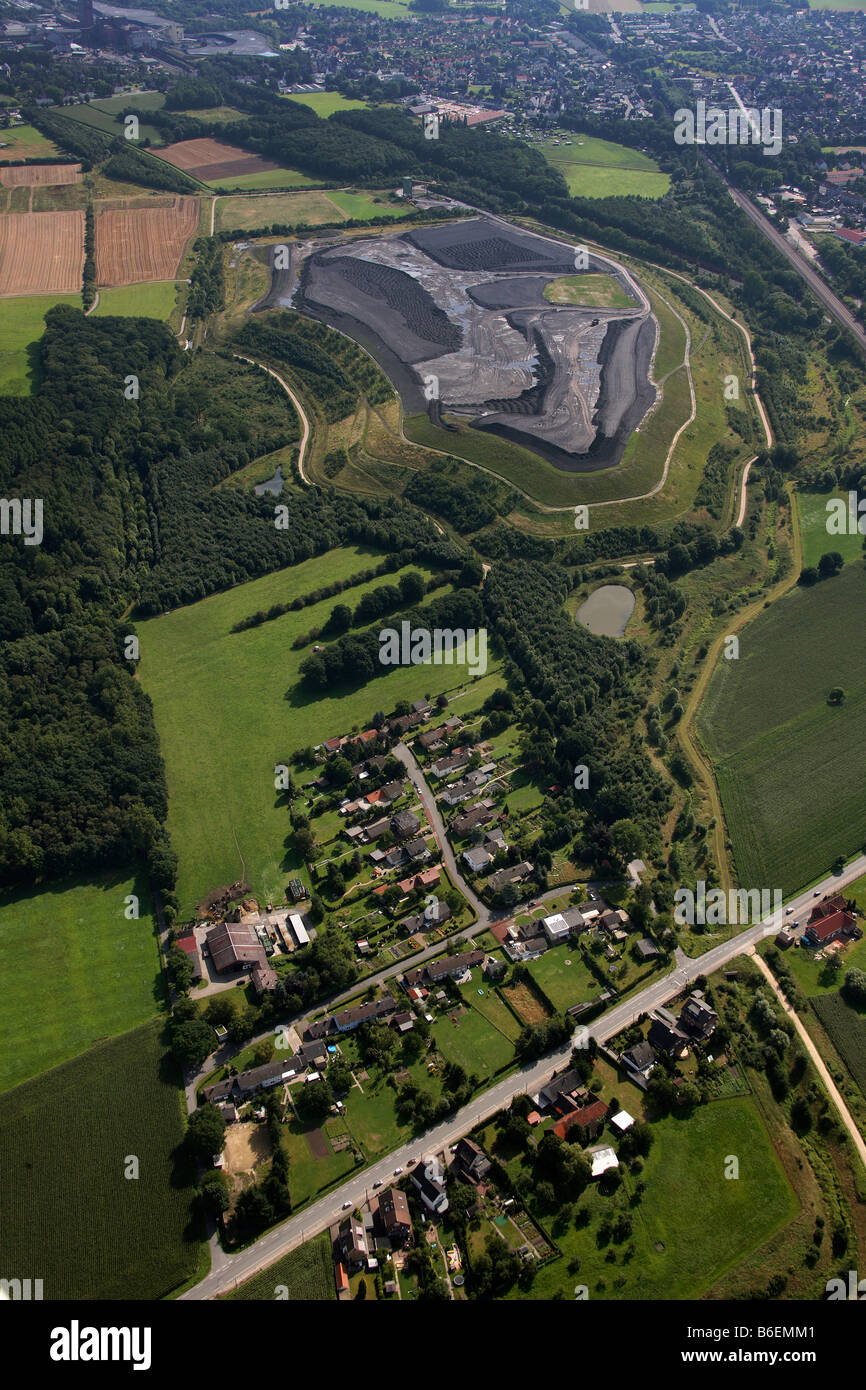 Aerial view, slag heap, coal mining waste, pit head stocks Sundern ...