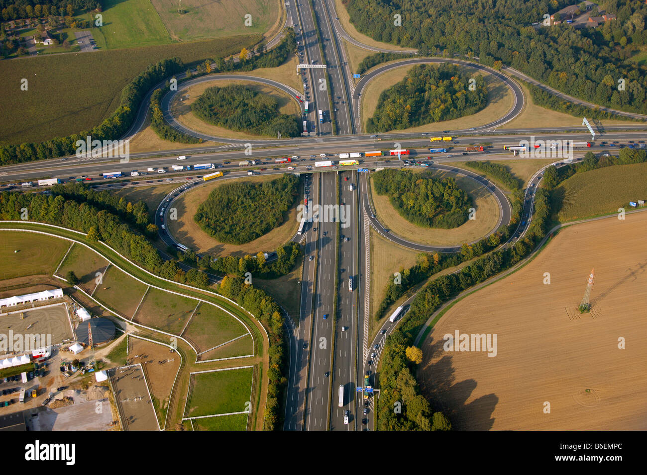 Motorway junction aerial hi-res stock photography and images - Alamy