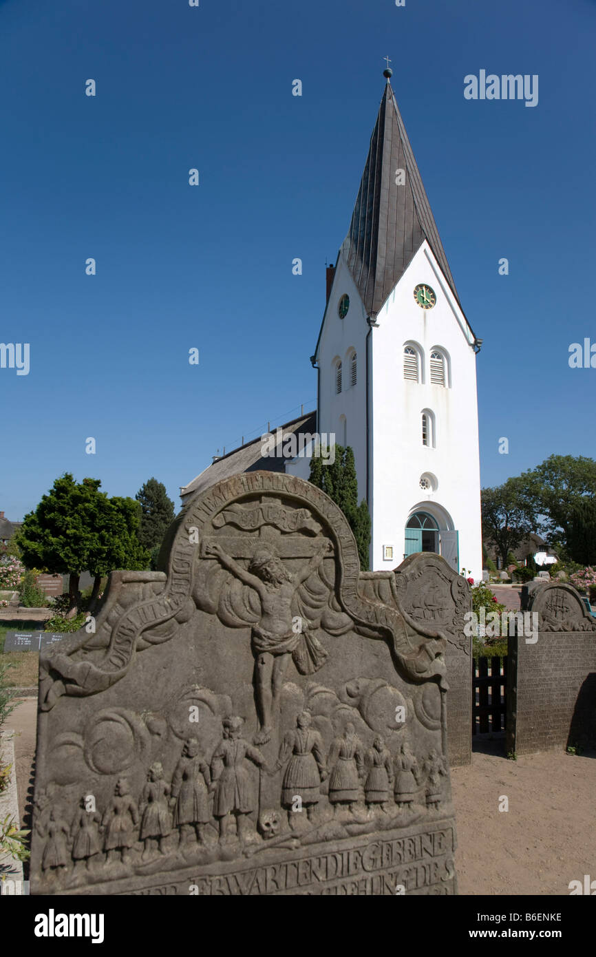 St Clemens Church on the North Sea Island of Amrum, North Frisia ...