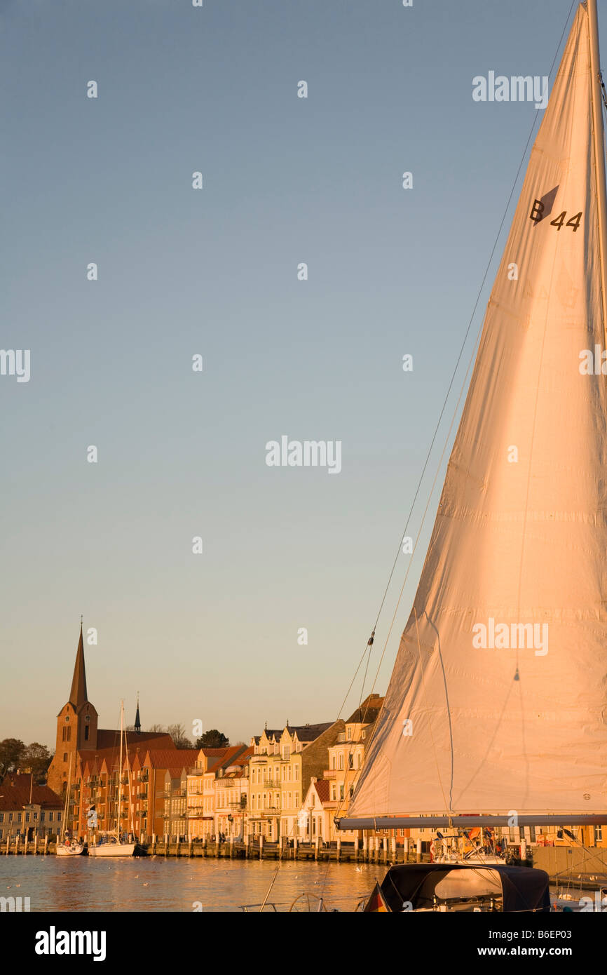 Evening mood in the guest marina in Sonderburg, Alsen, Baltic Sea ...