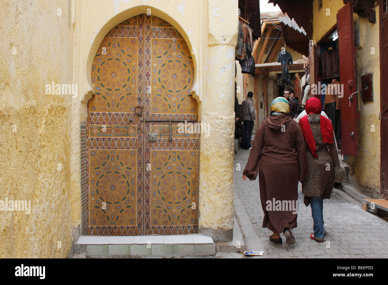 Door, street, Fes, Morocco, Africa Stock Photo - Alamy