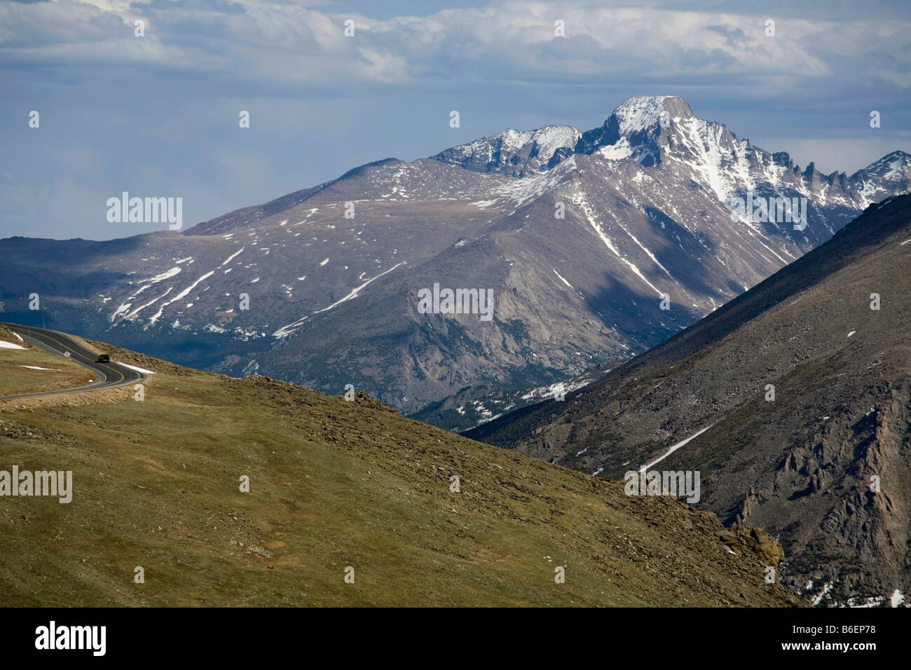 Longs Peak as seen from Trail Ridge Road in Rocky Mountain National ...