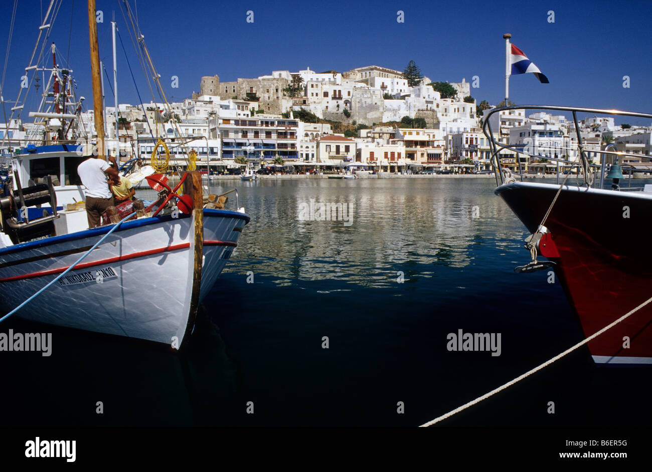 Harbour, Naxos city, Naxos Island, Greece, Europe Stock Photo - Alamy