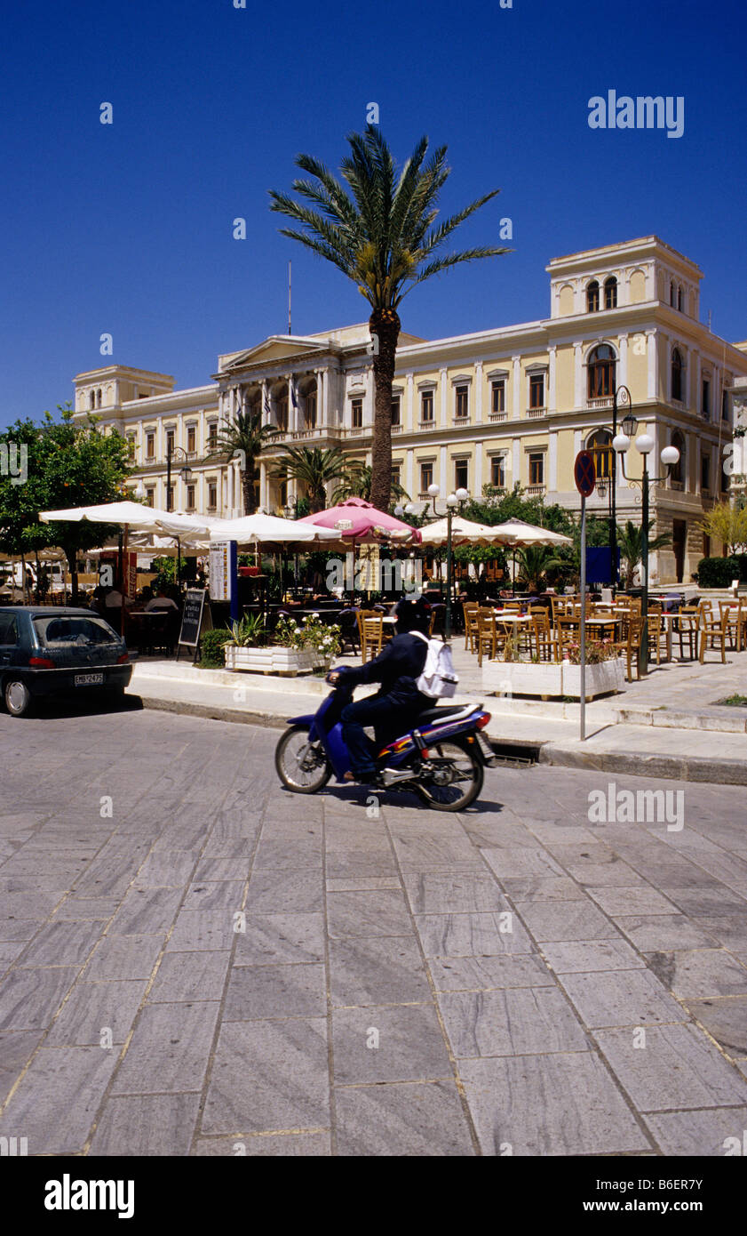 Hermoupolis city hall, Syros Island, Greece, Europe Stock Photo - Alamy