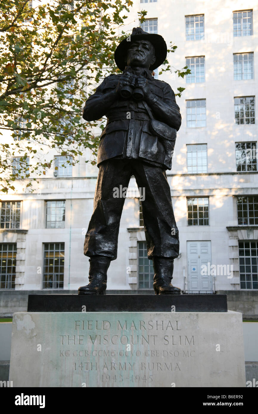 Statue of Field Marshal Slim, Whitehall, London Stock Photo - Alamy