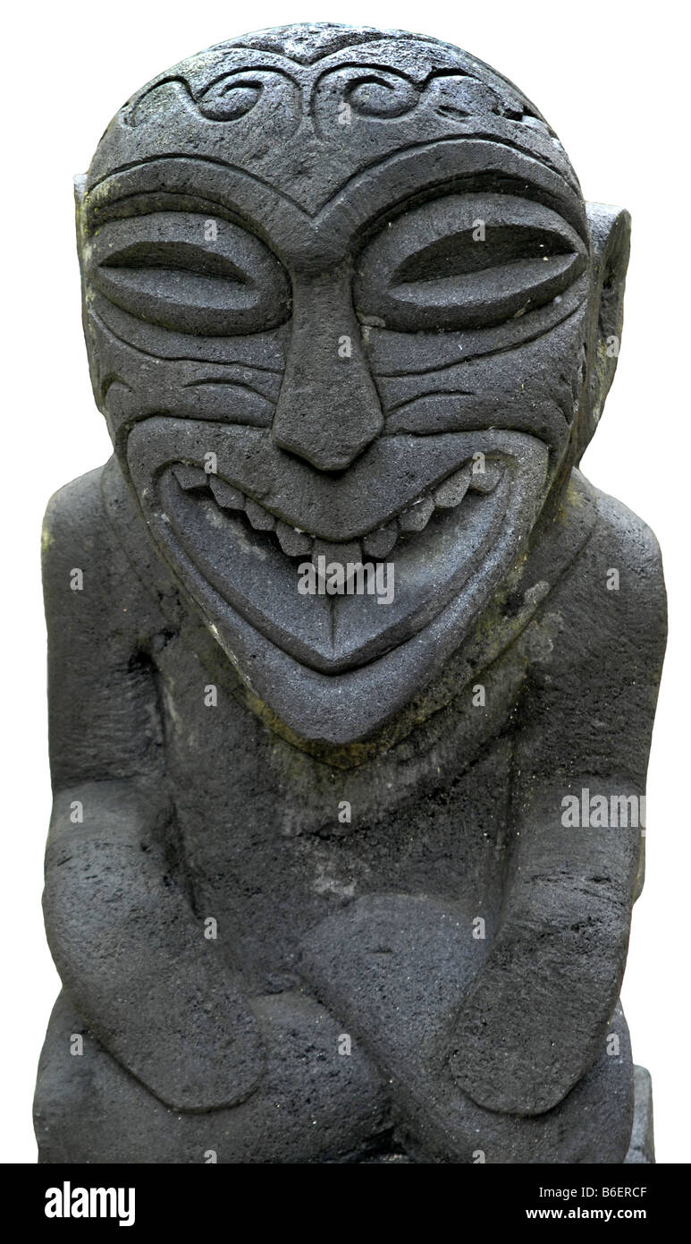 traditional Tiki Statue on Bora Bora, French Polynesia Stock Photo - Alamy