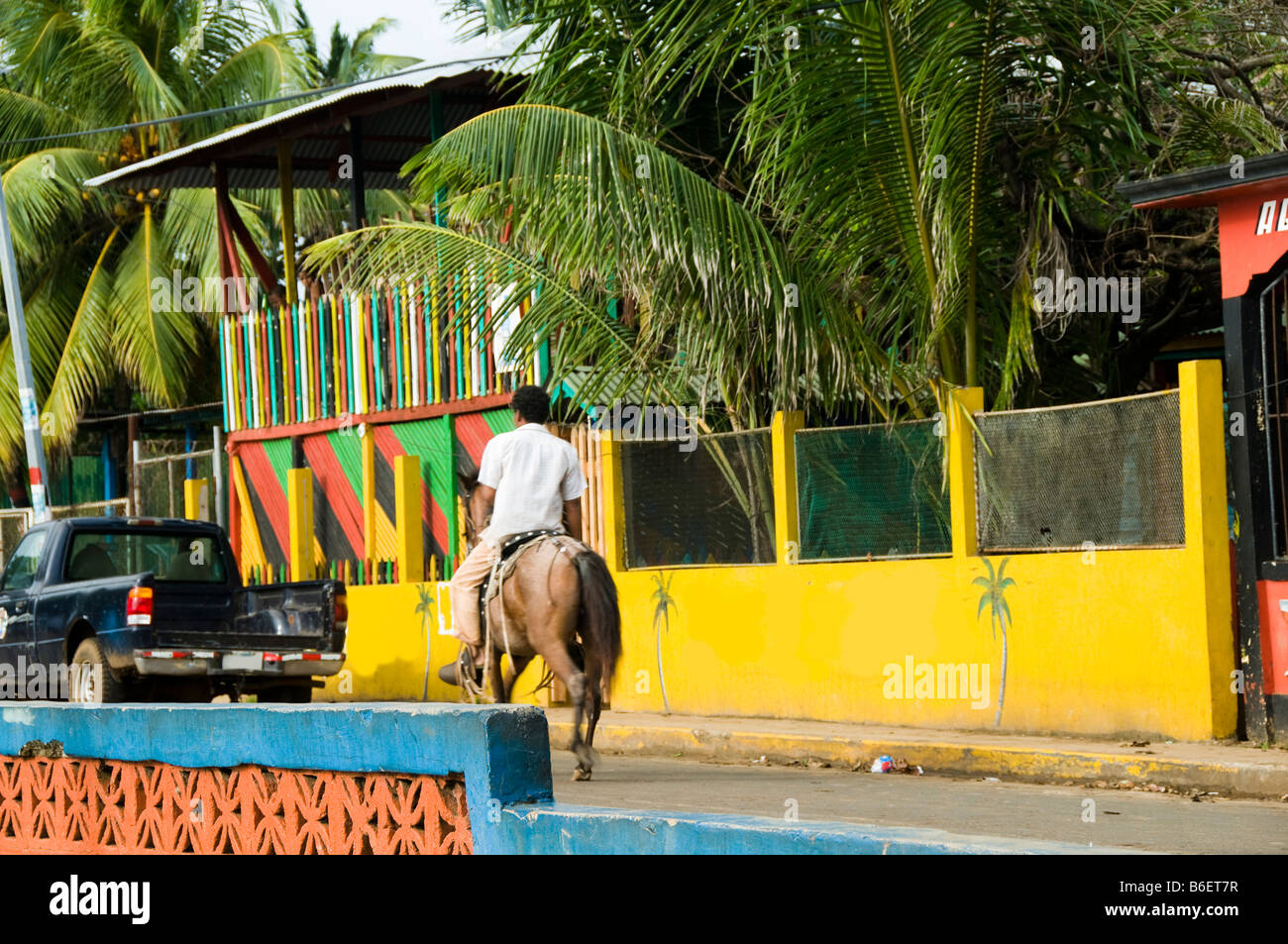 cowboy on horseback rural nicaragua centra america latin corn island ...