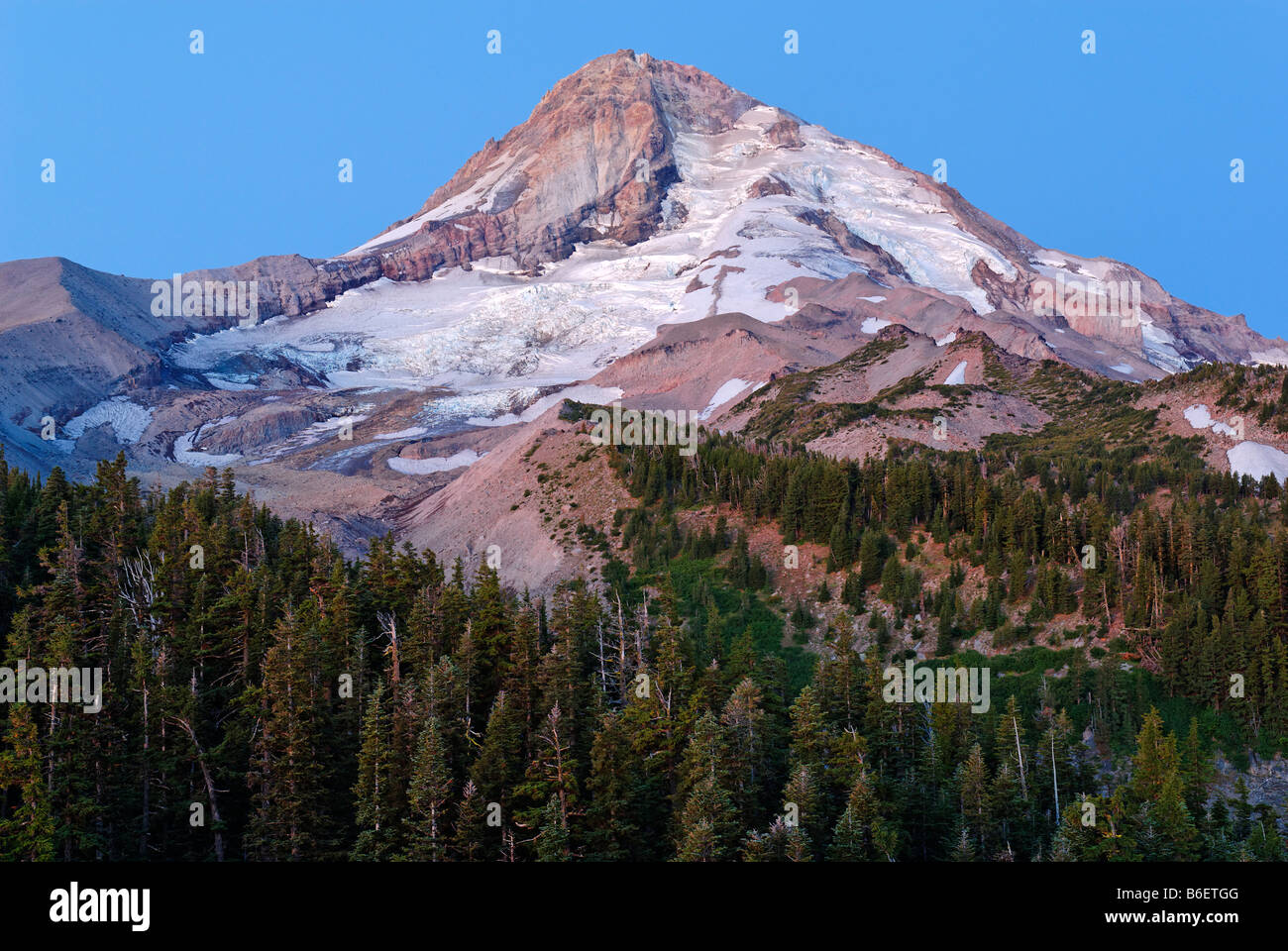 Eastern edge of Mount Hood volcano, Cloud Cap, Cascade Range, Oregon ...