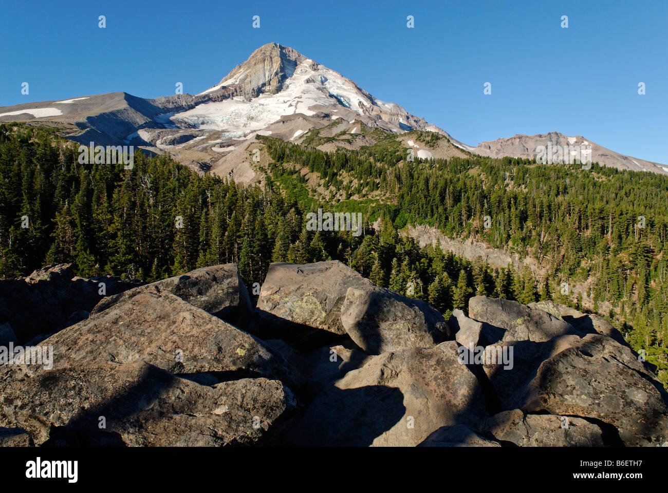 Mount Hood Volcano, eastern flank, Cascade Range, Oregon, USA Stock ...