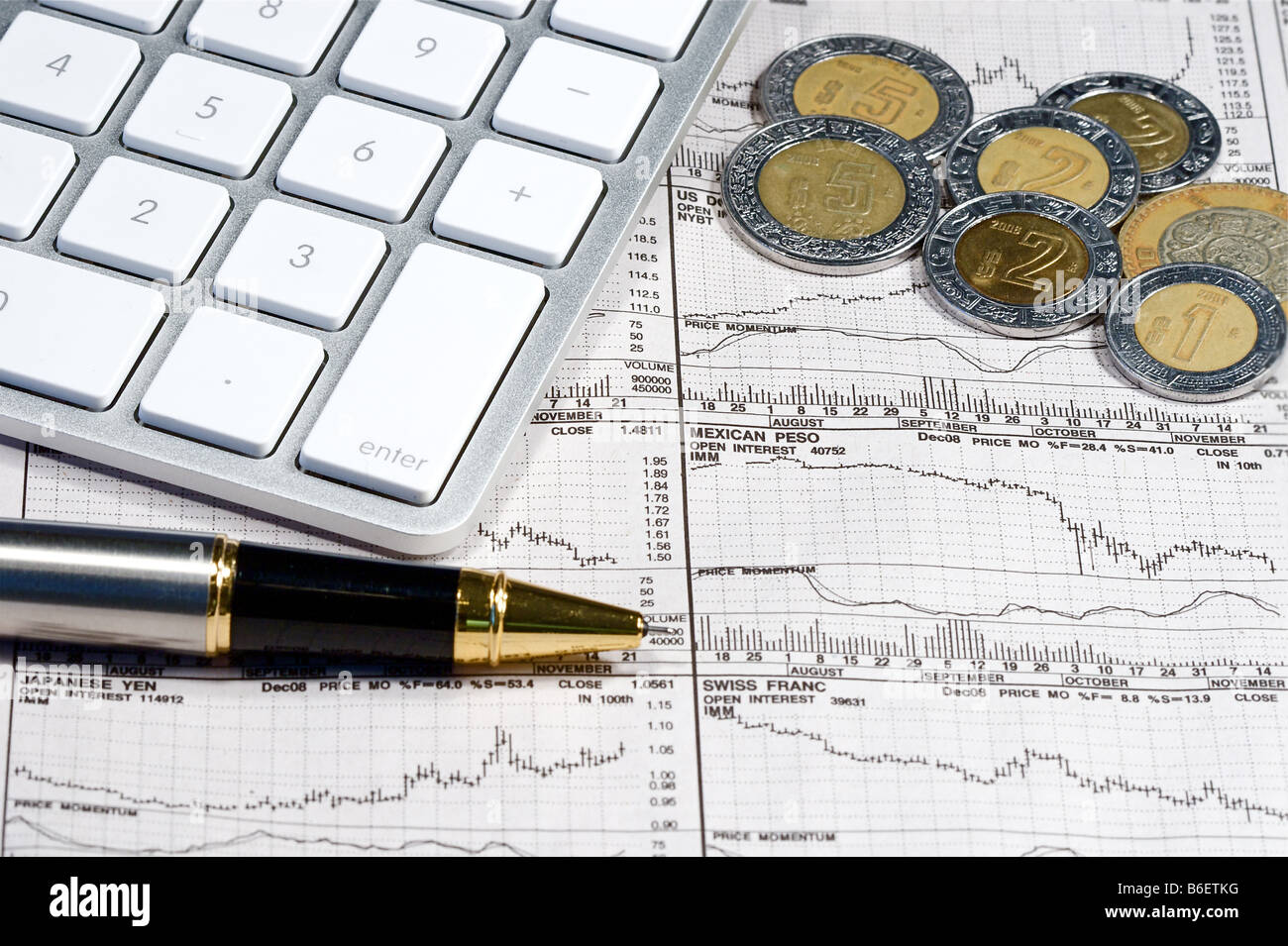 Business finance graphs of a working capitalist Stock Photo - Alamy