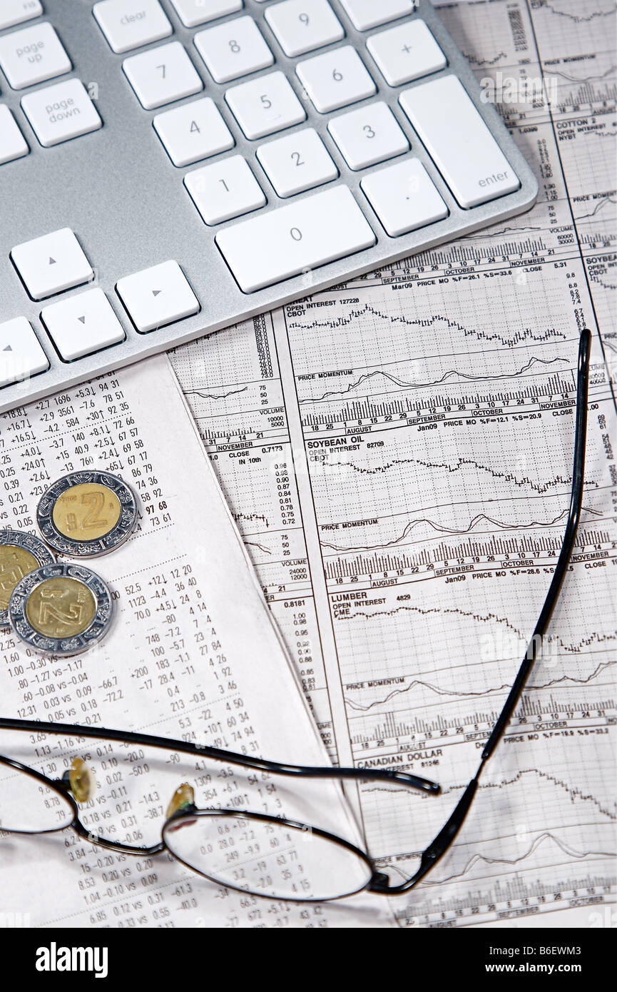 Business finance graphs of a working capitalist Stock Photo - Alamy