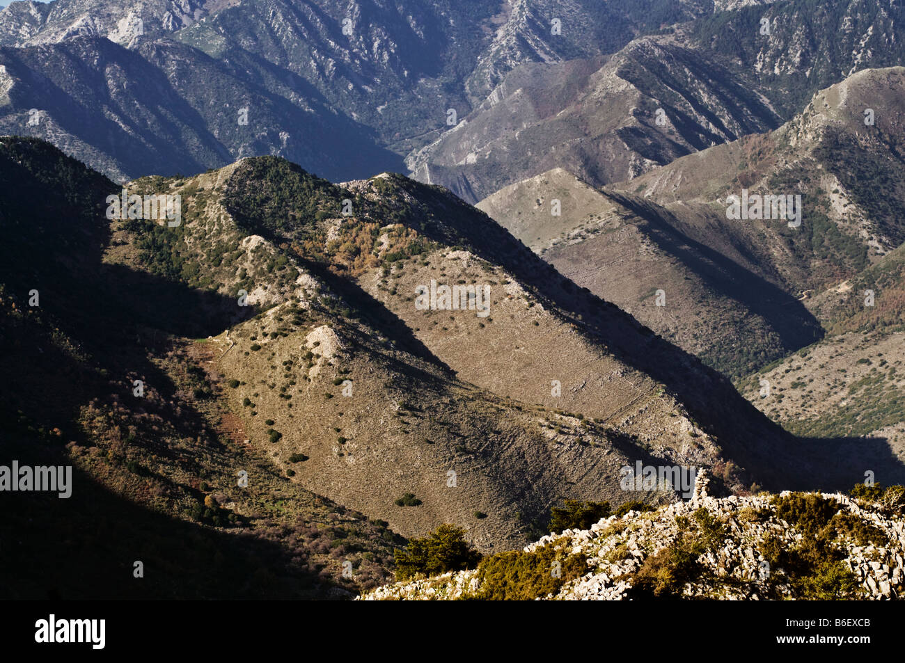Looking North towards Milea in the Taygetos mountains, Outer Mani ...