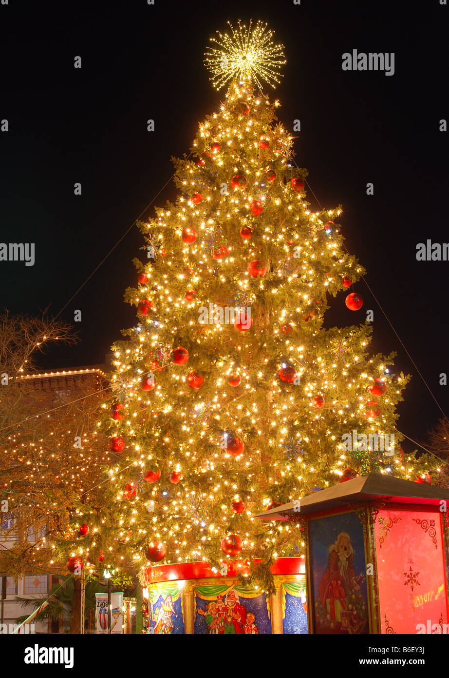 Outdoor Christmas tree Stock Photo - Alamy