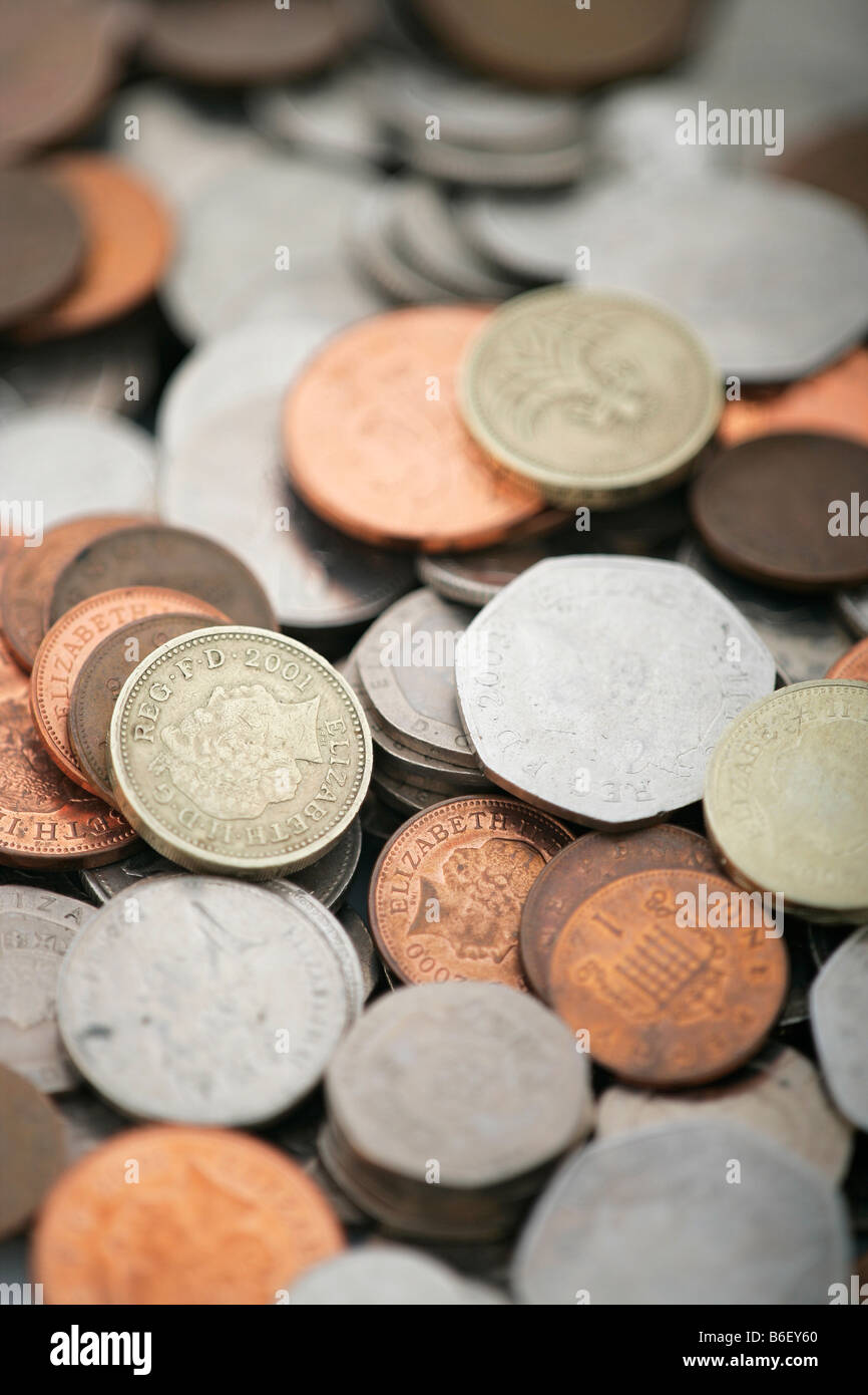 A large pile of various British, sterling coins Stock Photo - Alamy