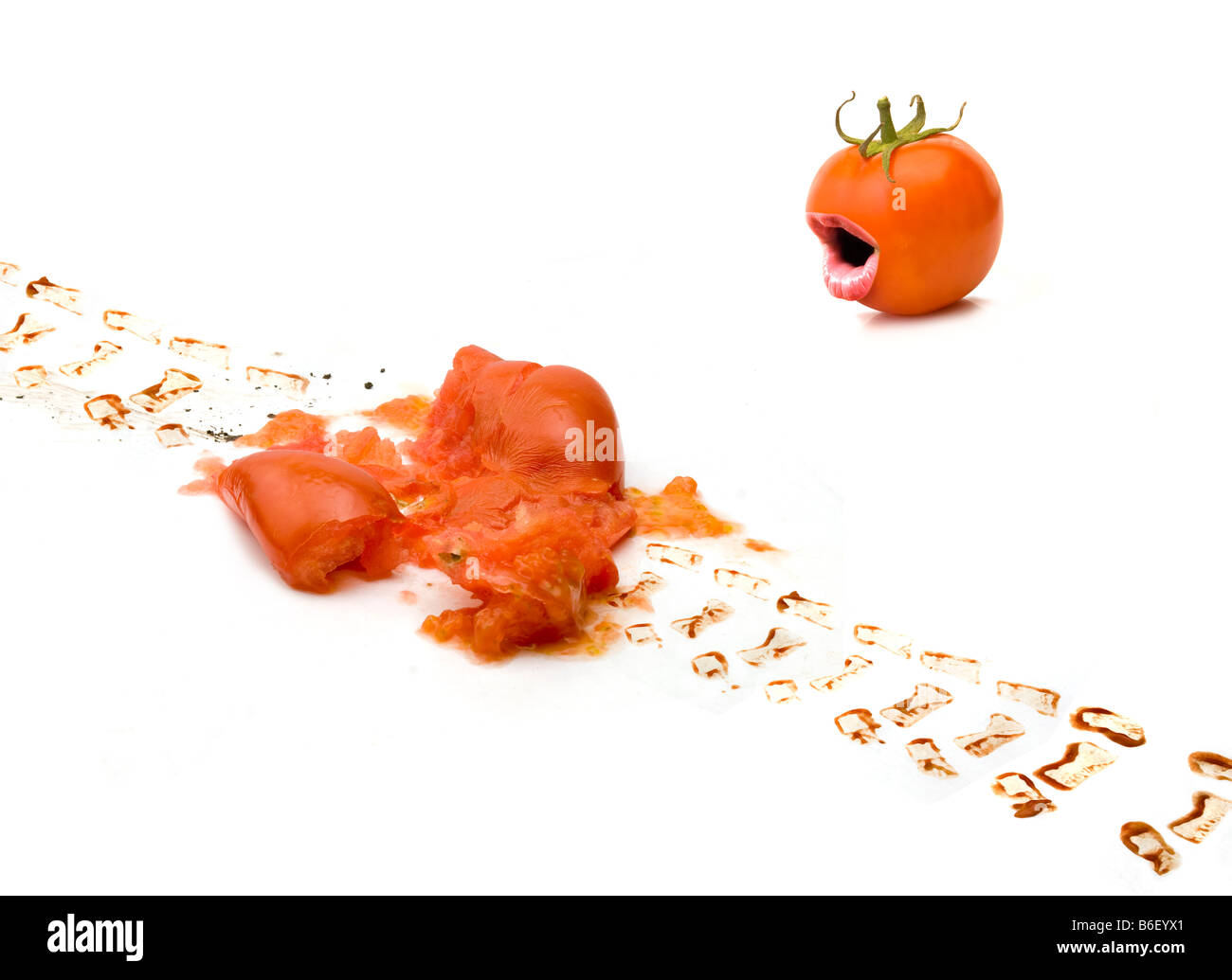 Tomato crushed amaze mouth Cut Out Stock Images & Pictures - Alamy