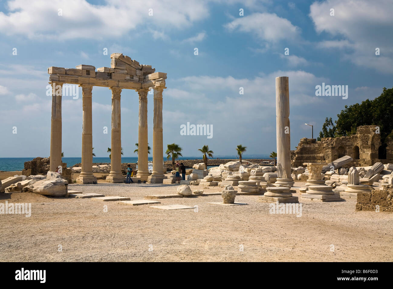 Ruins of the Apollon Temple in Side, Turkish Riviera, Turkey, Asia ...