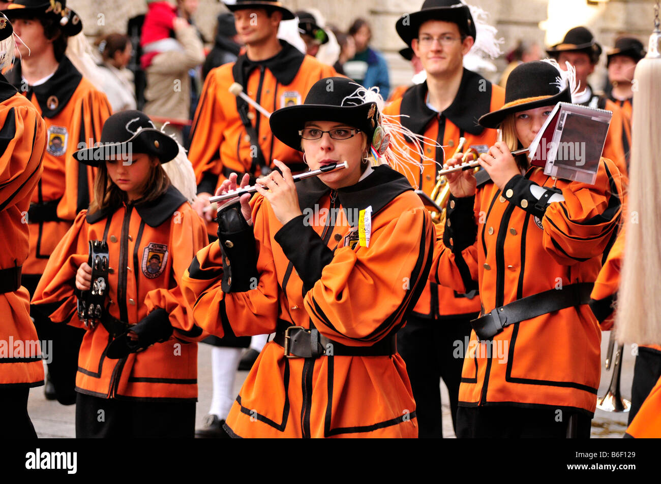 Local costume group during the Oktoberfest's traditional costume ...