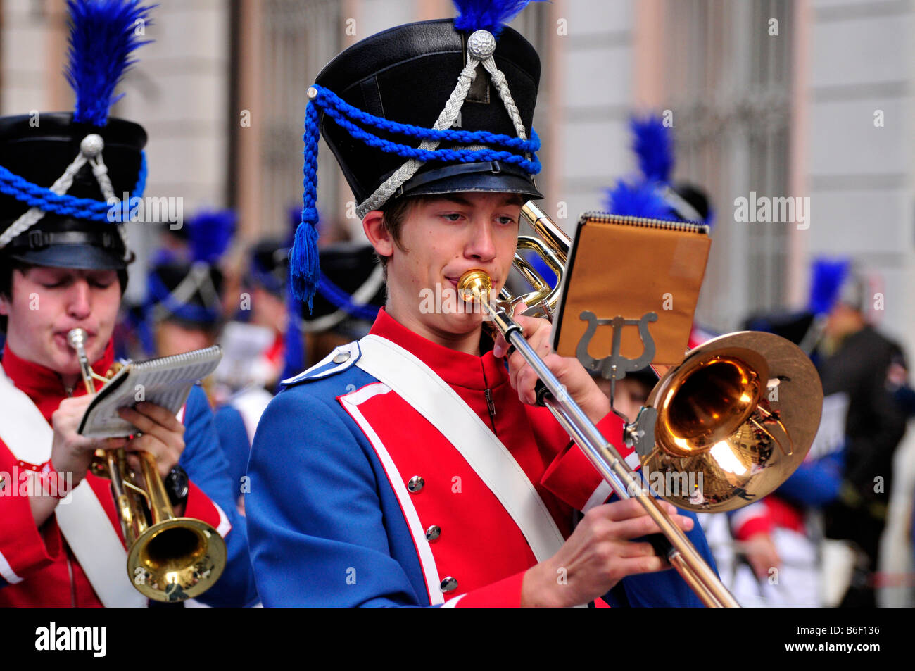 Musician in traditional costume at the Oktoberfest's traditional ...