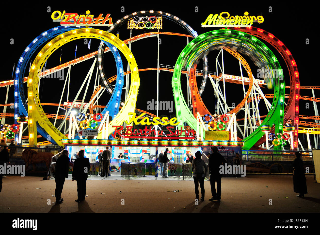 Carnival roller coaster night shots hi-res stock photography and images ...