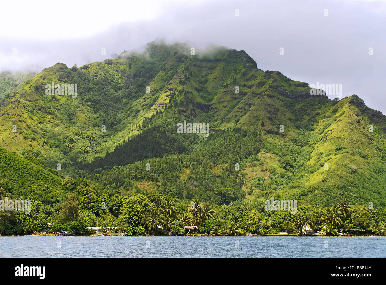 Beautiful Mountain Landscape on Moorea Island, French Polynesia Stock ...