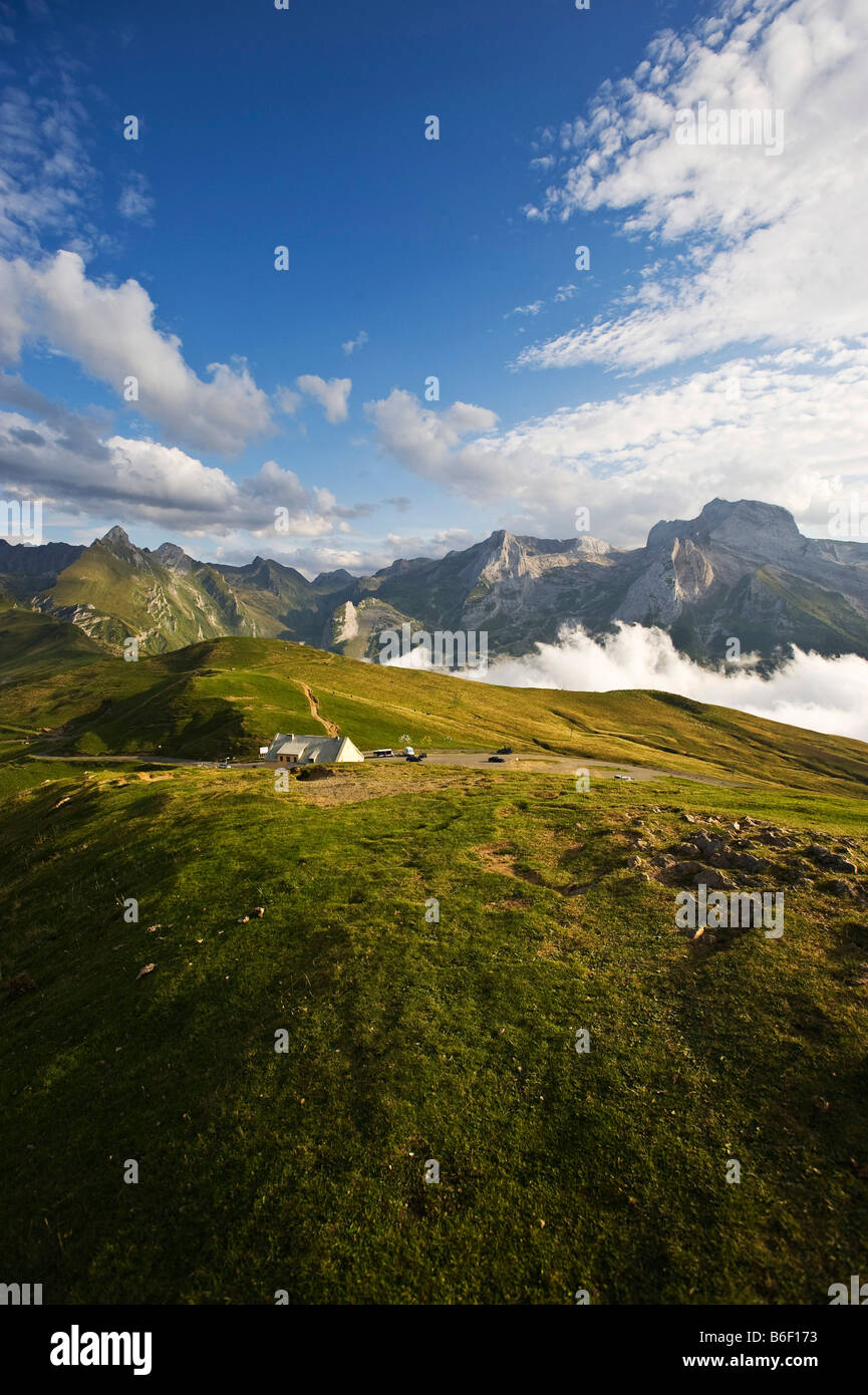 View of the Grand Gabizon, Pic Ger, from Col d'Aubisque, Pyrenees ...