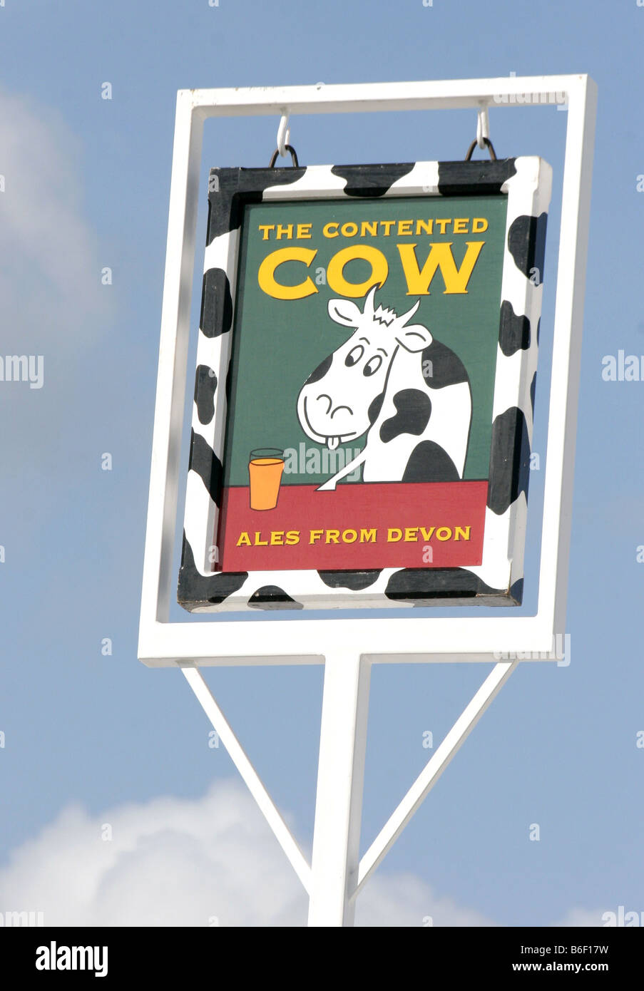 pub sign real ale drinking humour animal cow farmyard beer Stock Photo ...