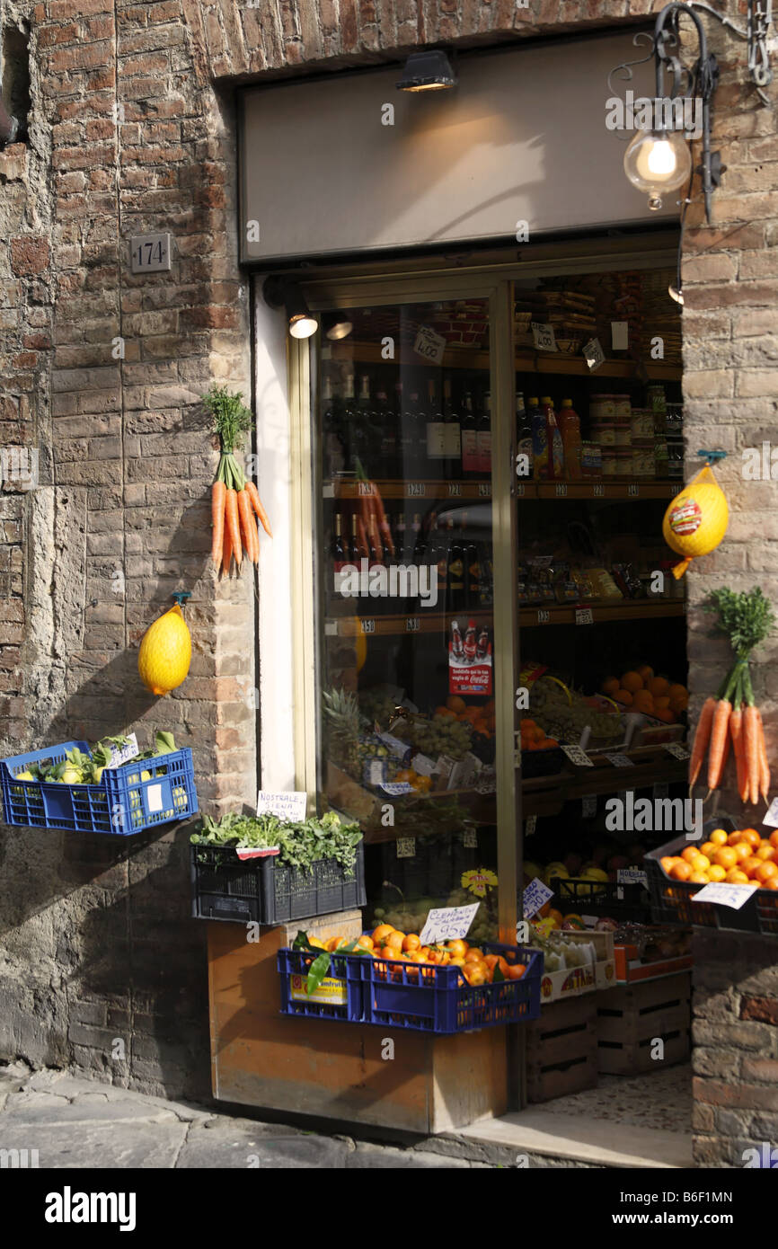 Italy siena italian fruit vegetable shop entrance display food hi-res ...