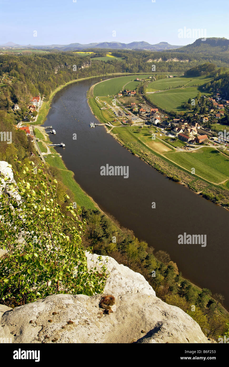Landscape image of the Saxony Swiss Mountain National Park near Dresden ...