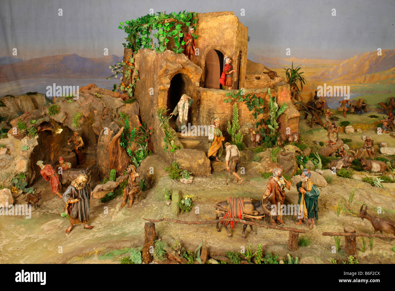 Mechanical nativity scene, Altoetting, Upper Bavaria, Germany, Europe ...