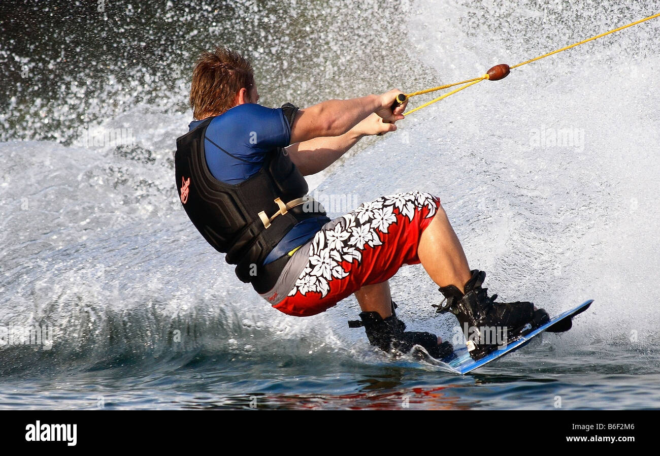 man on waterskiboard Stock Photo - Alamy
