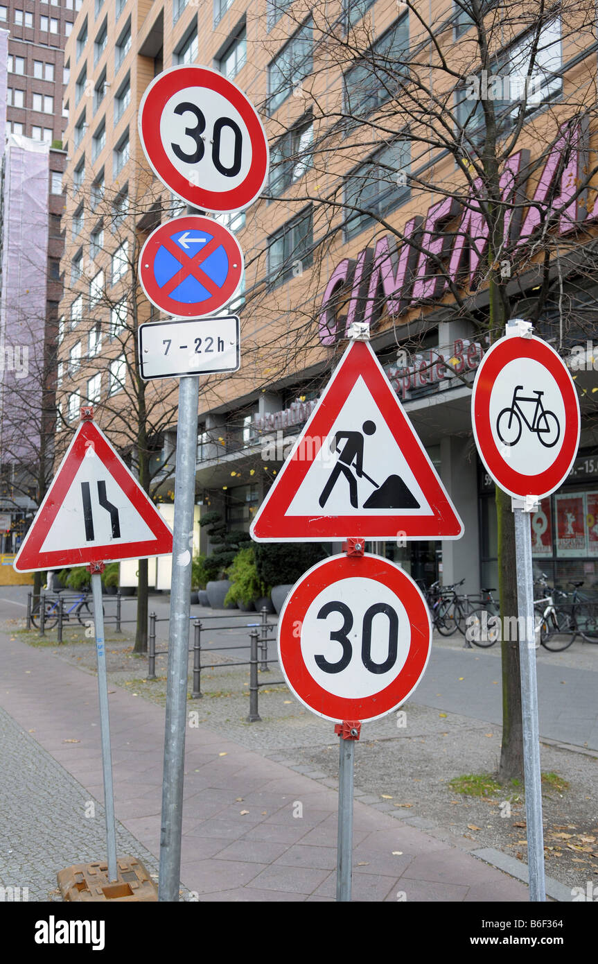 many traffic signs Stock Photo - Alamy