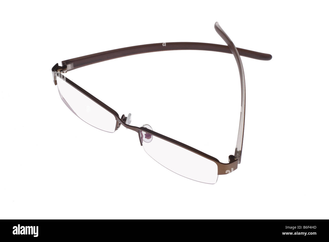 Top view of fashionable spectacles isolated on white background Stock ...