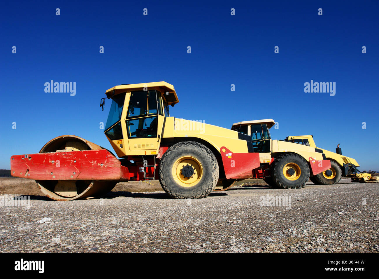 a bulldozer at a building site Stock Photo - Alamy