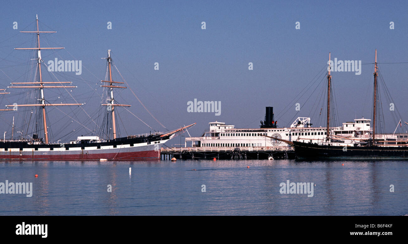 Hyde Street Pier Historic Ships in San Francisco California Stock Photo ...