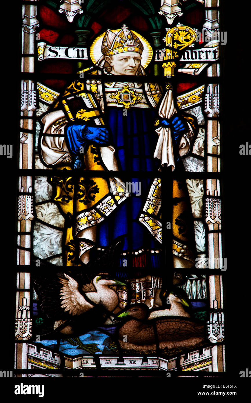 Stained Glass St Cuthberts Church Amble Northumberland England Stock ...