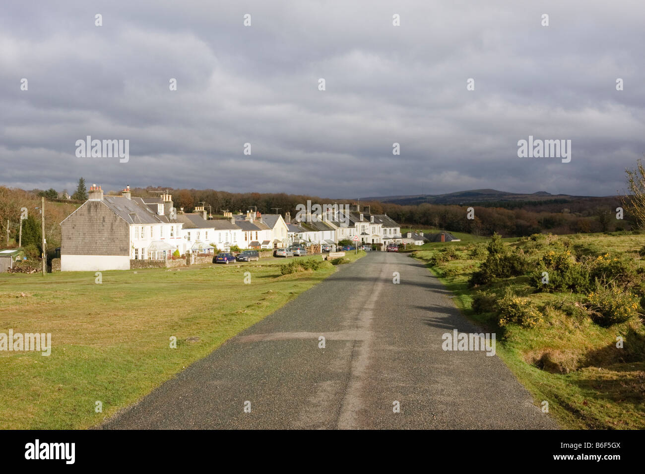 Road into Clearbrook Hamlet near Tiverton Dartmoor Devon Stock Photo ...
